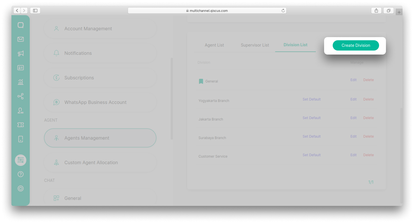 Fitur Supervisor by Division pada Qiscus Omnichannel Chat - Qiscus