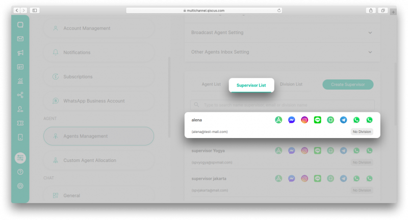 Fitur Supervisor by Division pada Qiscus Omnichannel Chat - Qiscus