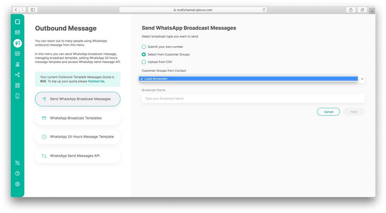 Sending Proper Broadcast Messages to Specific Customers
