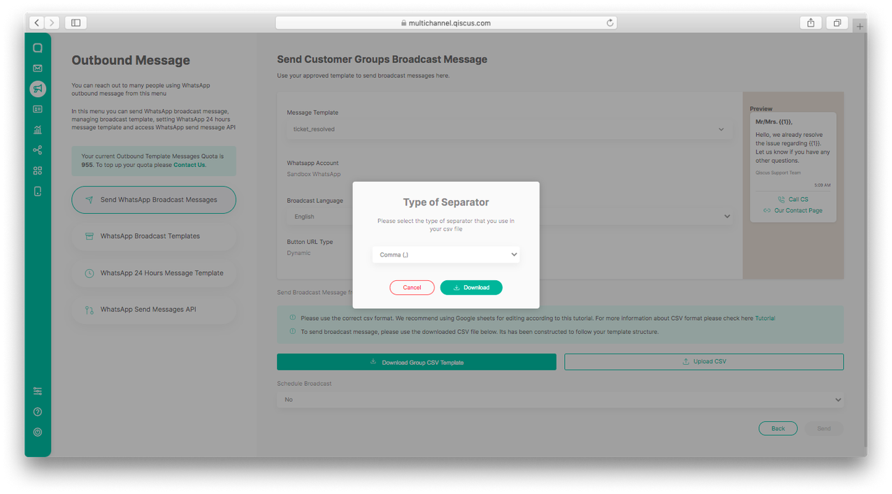Sending Proper Broadcast Messages to Specific Customers